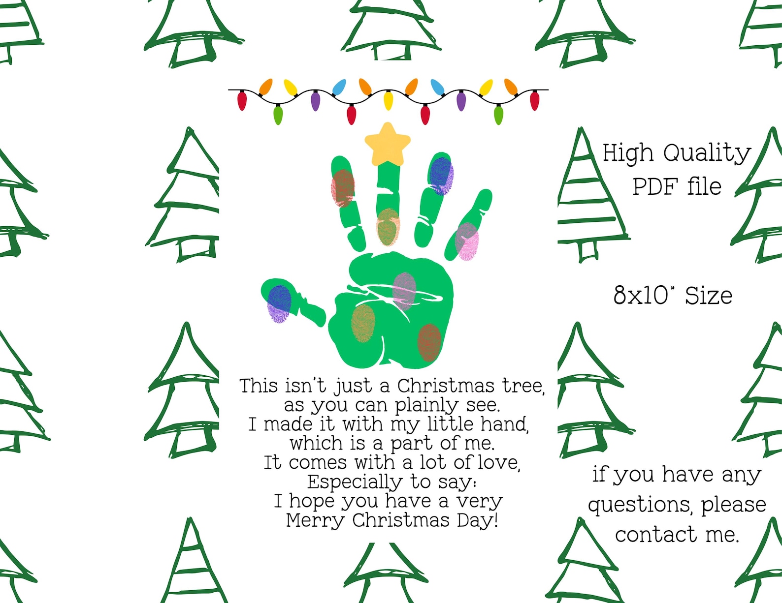 Christmas Tree Handprint Craft, Tree Poem, Christmas Handprint Craft ...
