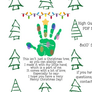 Christmas Tree Handprint Craft, Tree Poem, Christmas Handprint Craft ...