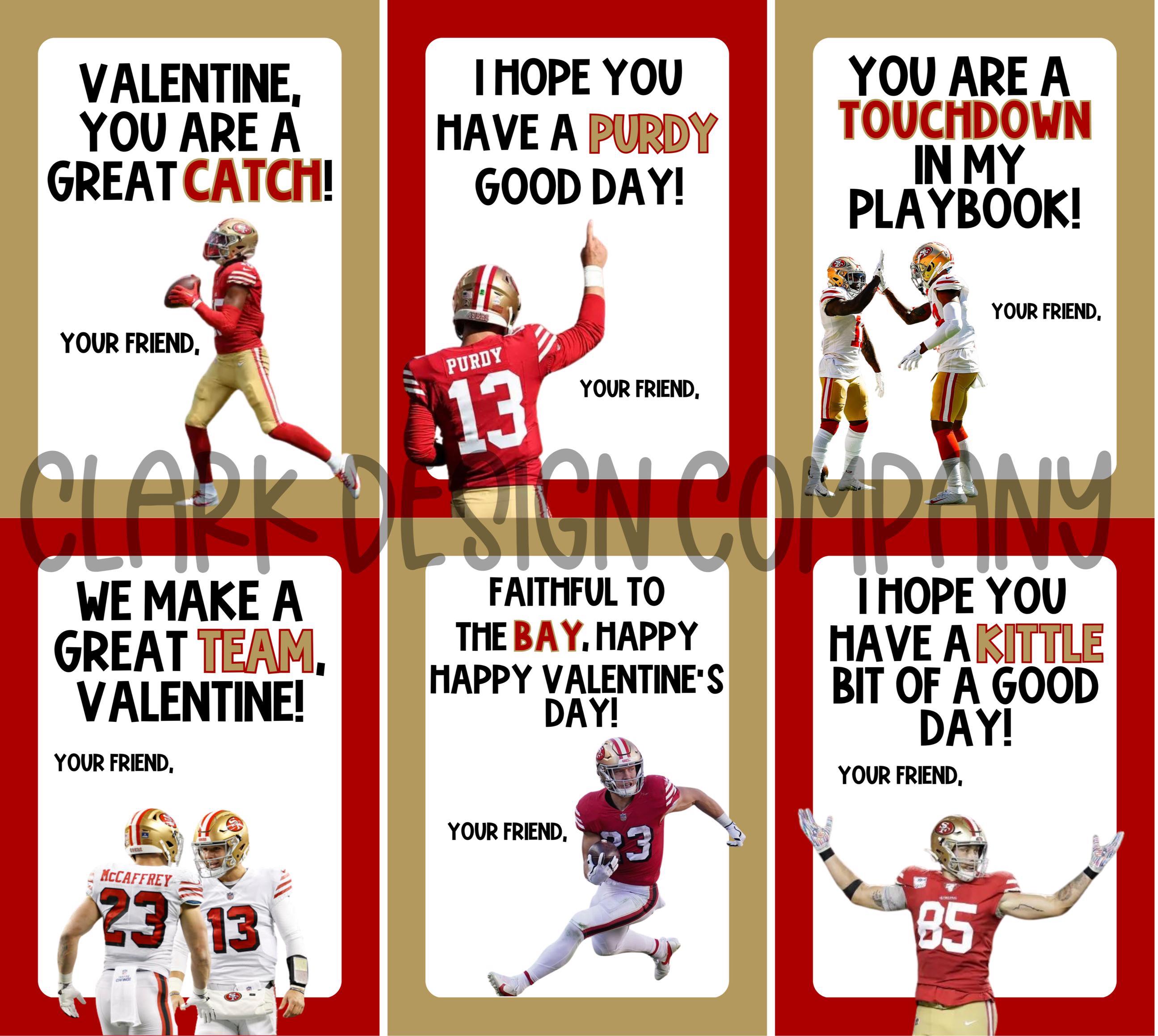 49ers Valentines Cards - Printable Digital Download - Etsy
