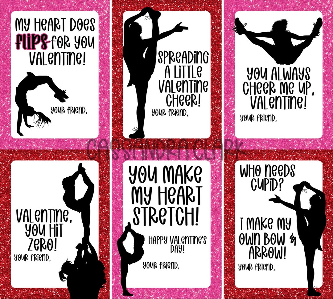 Cheer Valentines Cards - Printable Digital Download - Etsy