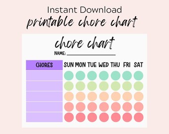 Google Sheets Family Chore Chart Template, Allowance Tracker, Digital ...