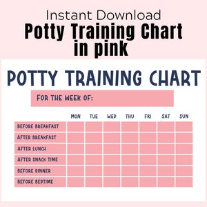 Printable Pink Potty Training Chart - Etsy
