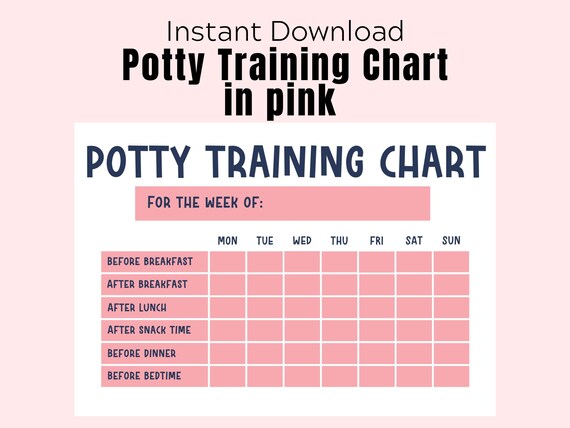 Printable Pink Potty Training Chart - Etsy