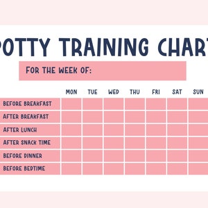 Printable Pink Potty Training Chart - Etsy