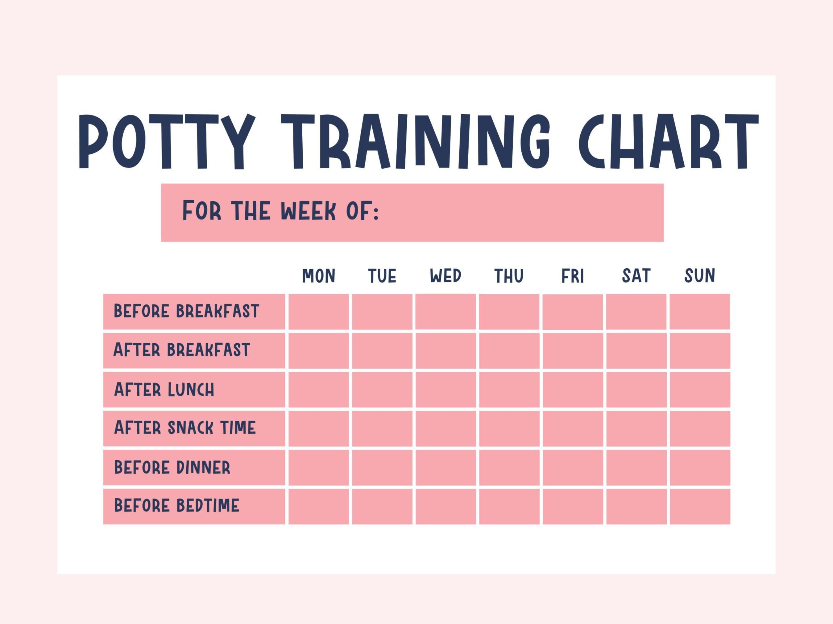 Printable Pink Potty Training Chart - Etsy