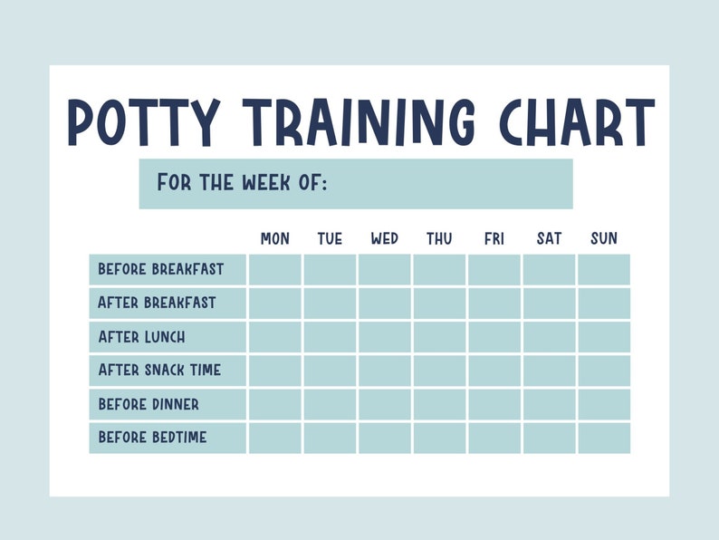 Printable Blue Potty Training Chart - Etsy