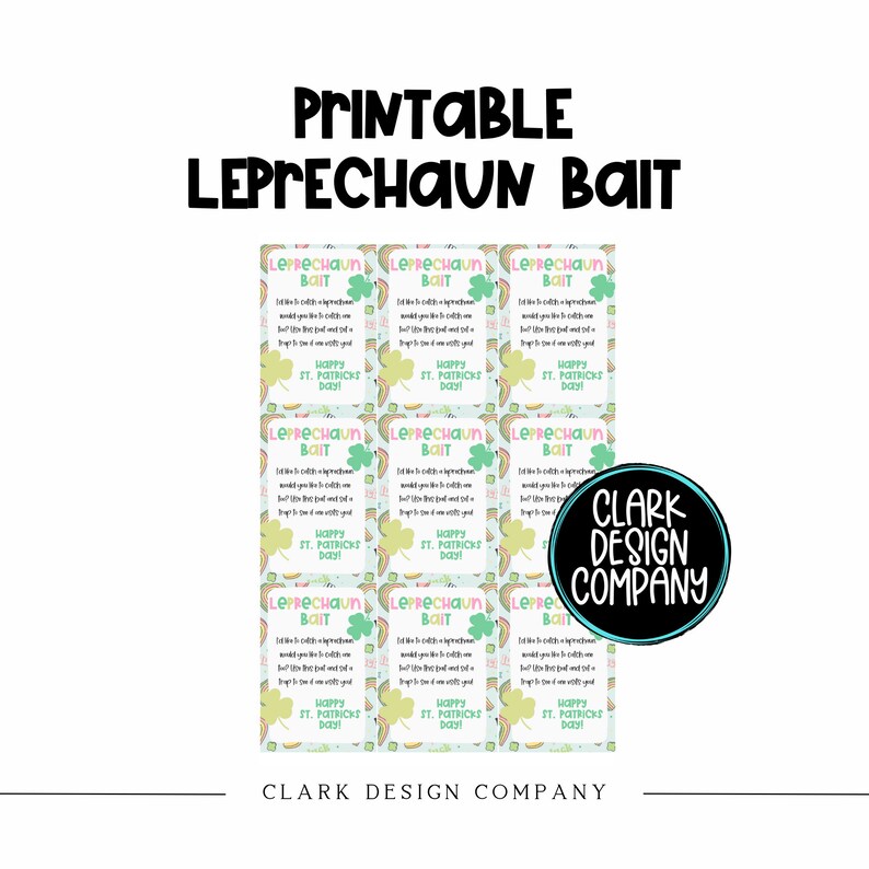Printable Leprechaun Bait Card, St Patricks Day Activity, Leprechaun ...