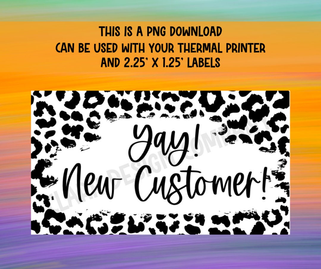PNG Sticker Download - Yay! New Customer - Thermal Printer Sticker - Etsy
