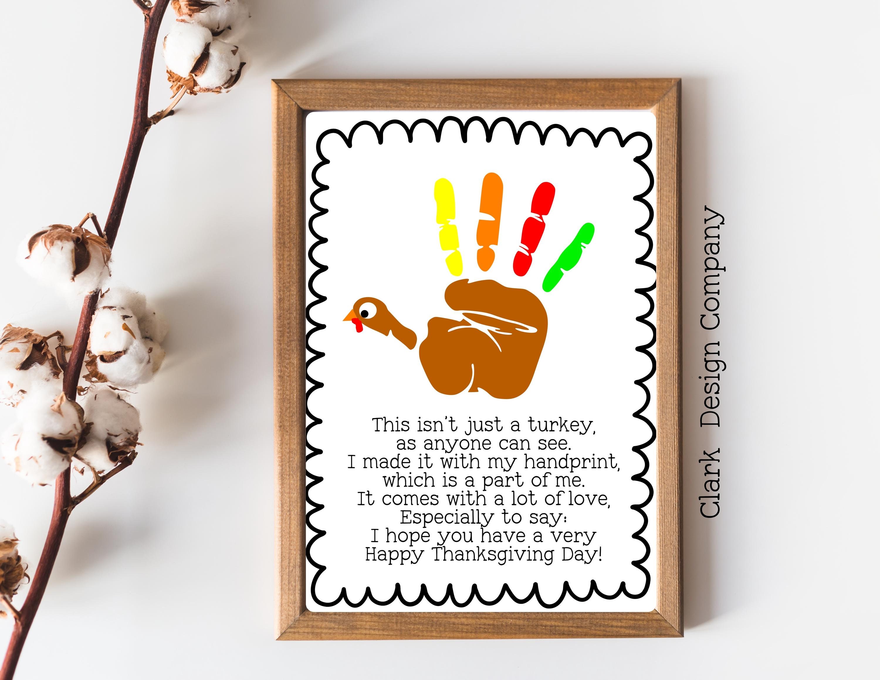 Turkey Handprint Craft, Turkey Poem, Thanksgiving Handprint Craft, Fall ...
