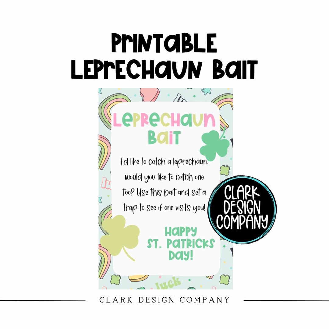 Printable Leprechaun Bait Card, St Patricks Day Activity, Leprechaun ...
