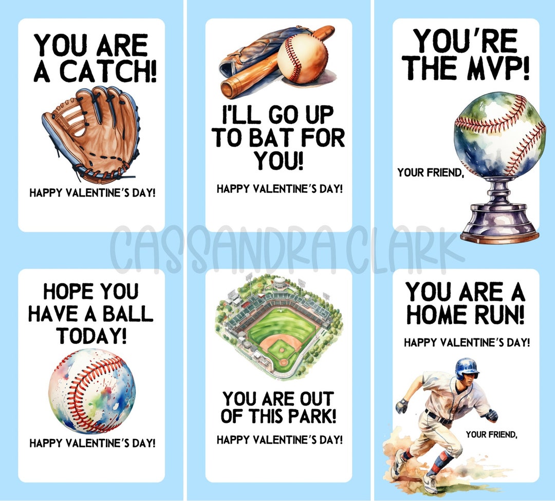 Baseball Valentines Cards - Printable Digital Download - Etsy
