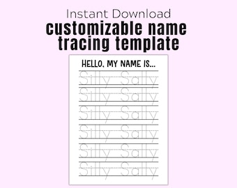 Custom Name Tracing Sheet Personalized Handwriting Practice for Kids ...