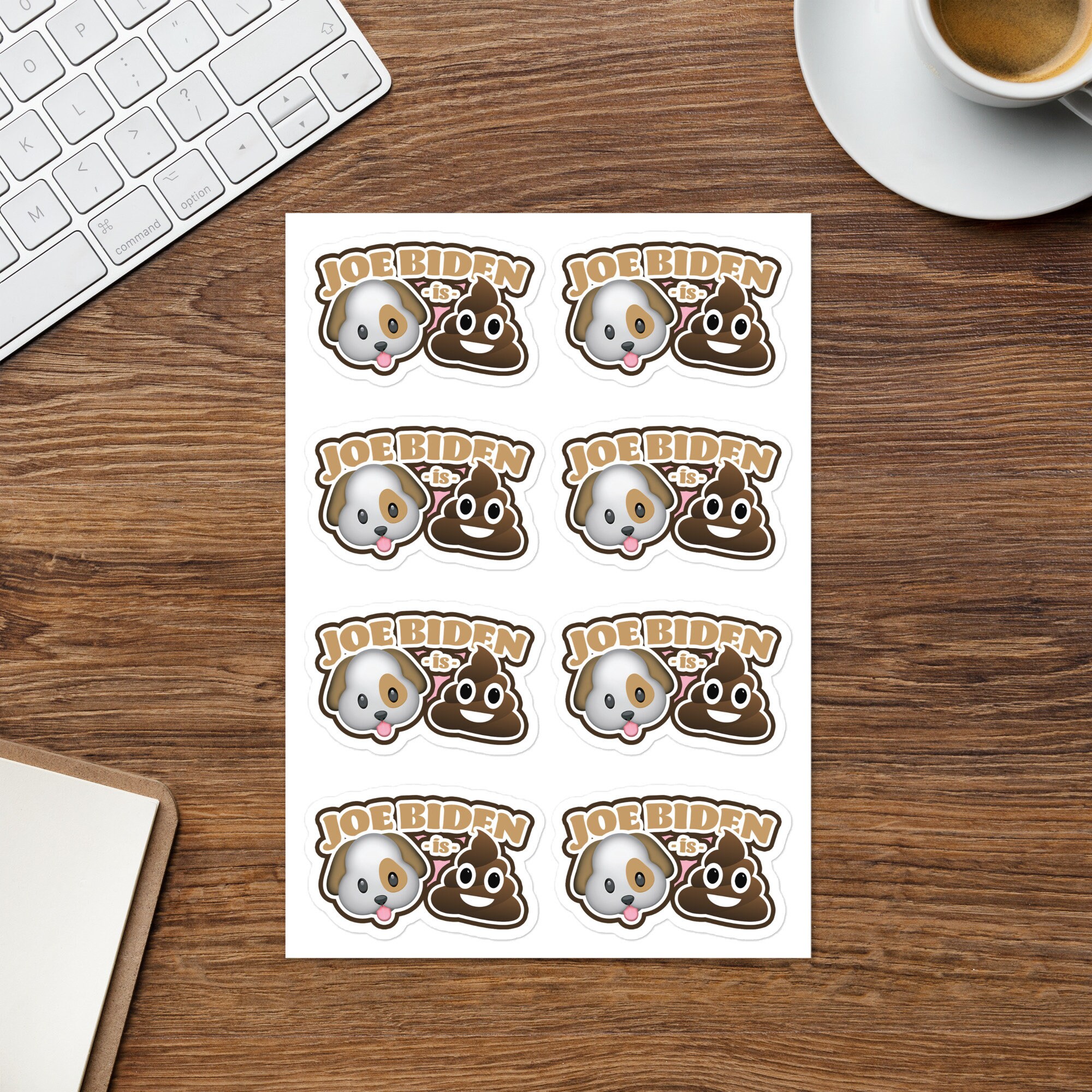 Joe Biden Sticker Sheet, Joe Biden is Dog Shit Emoji Sticker Set, Funny ...