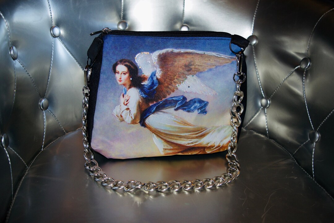 Angel Vintage Art Limited Edition Bag Hand Painted Embellished - Etsy