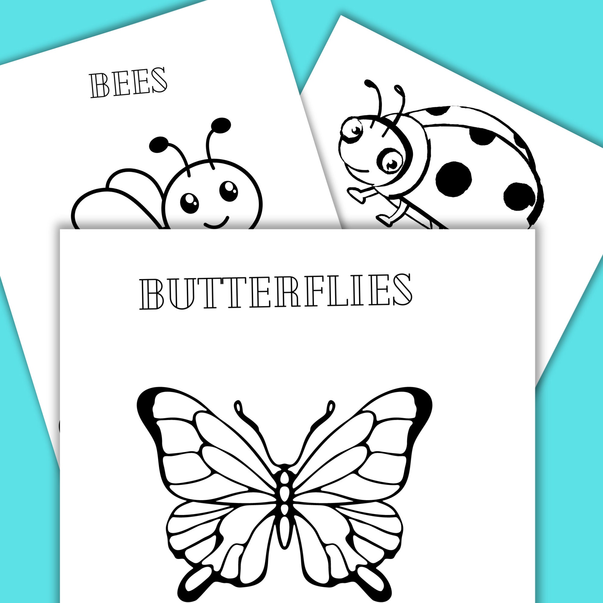 Printable Bugs Coloring Pages Digital Bugs Coloring Coloring - Etsy