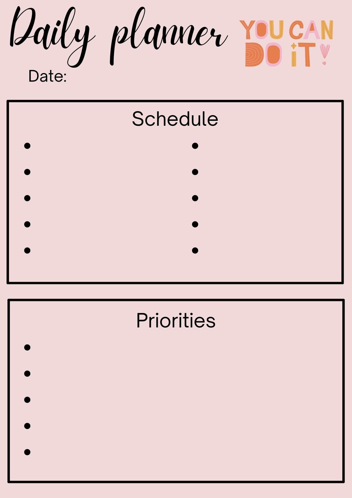 A4 Daily Digital and Printable Downloadable Planner for Students to Use ...