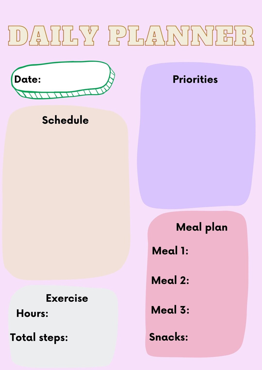 Student Daily Digital Planner, Downloadable, Reusable and Printable for ...
