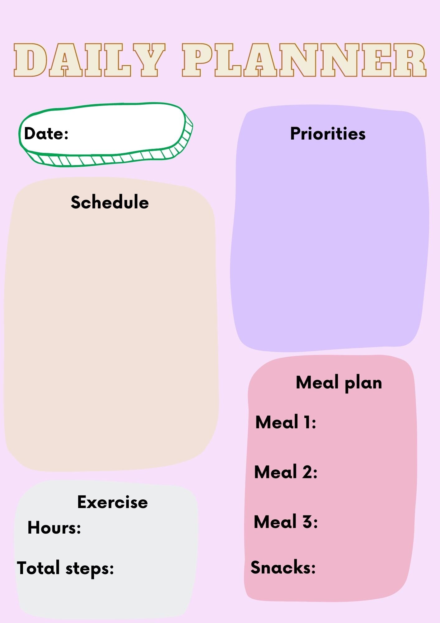 Student Daily Digital Planner, Downloadable, Reusable and Printable for ...