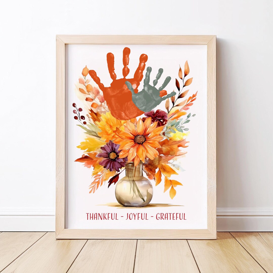 Fall Handprint Flower Craft: Thanksgiving Keepsake (digital Download ...