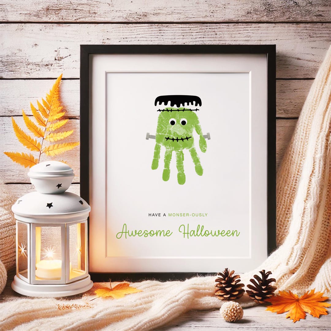 Frankenstein Handprint Art: DIY Kids Halloween Craft (digital Download ...