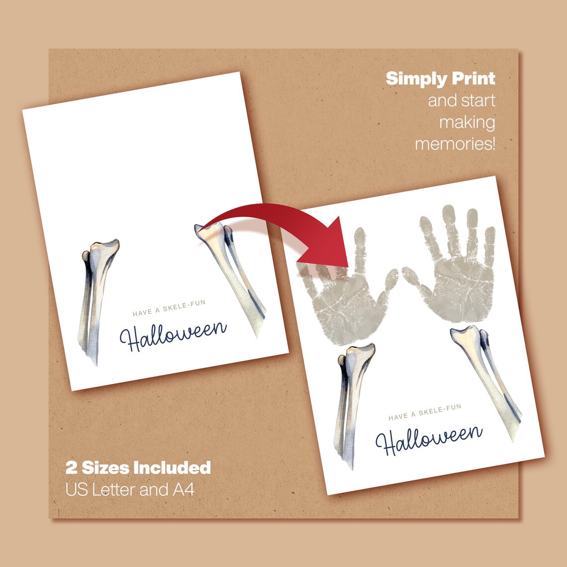 DIY Kids Halloween Skeleton Hand Paint Project – Create Memories That ...