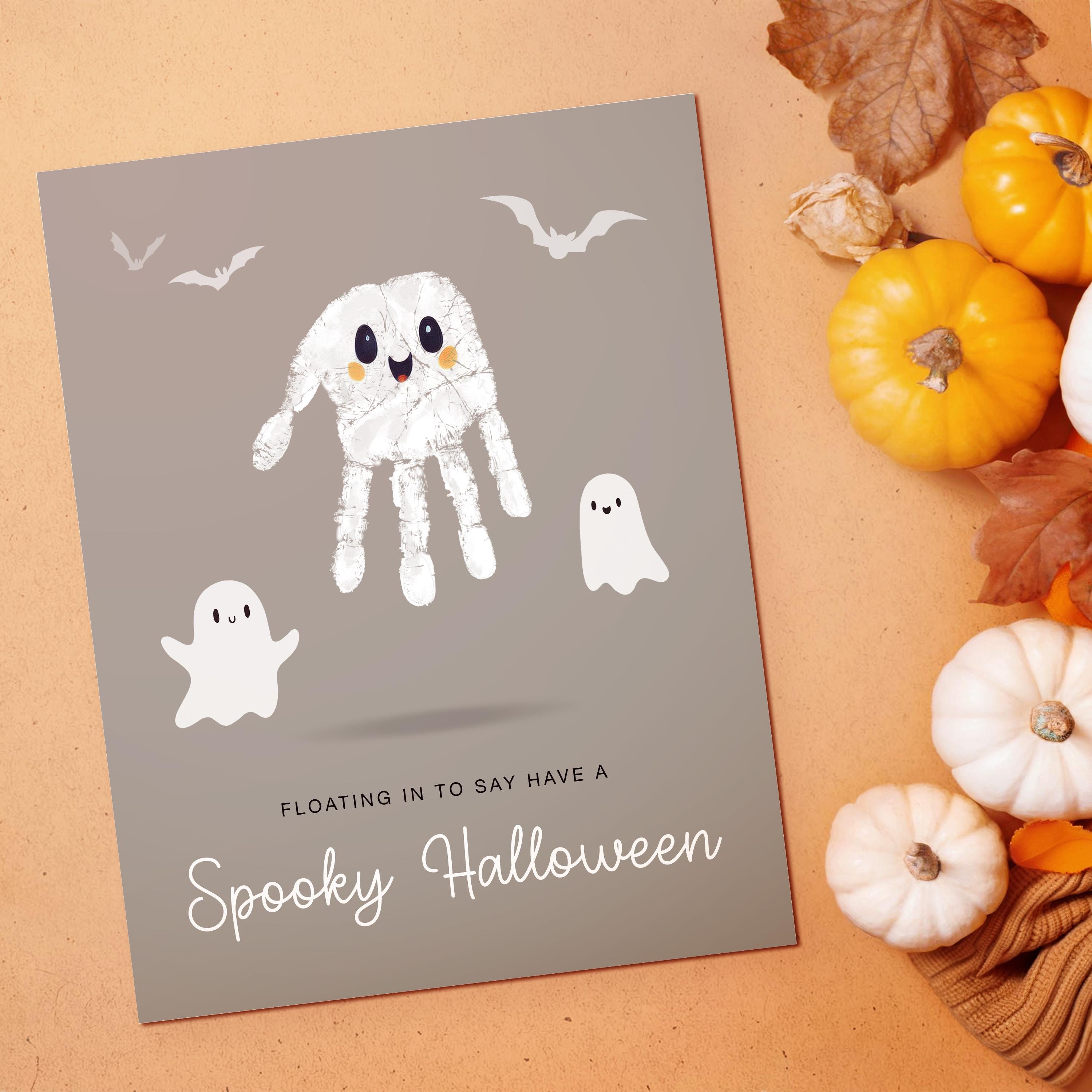 Kids Halloween Ghost Handprint Craft: DIY Memory Art (digital Download ...