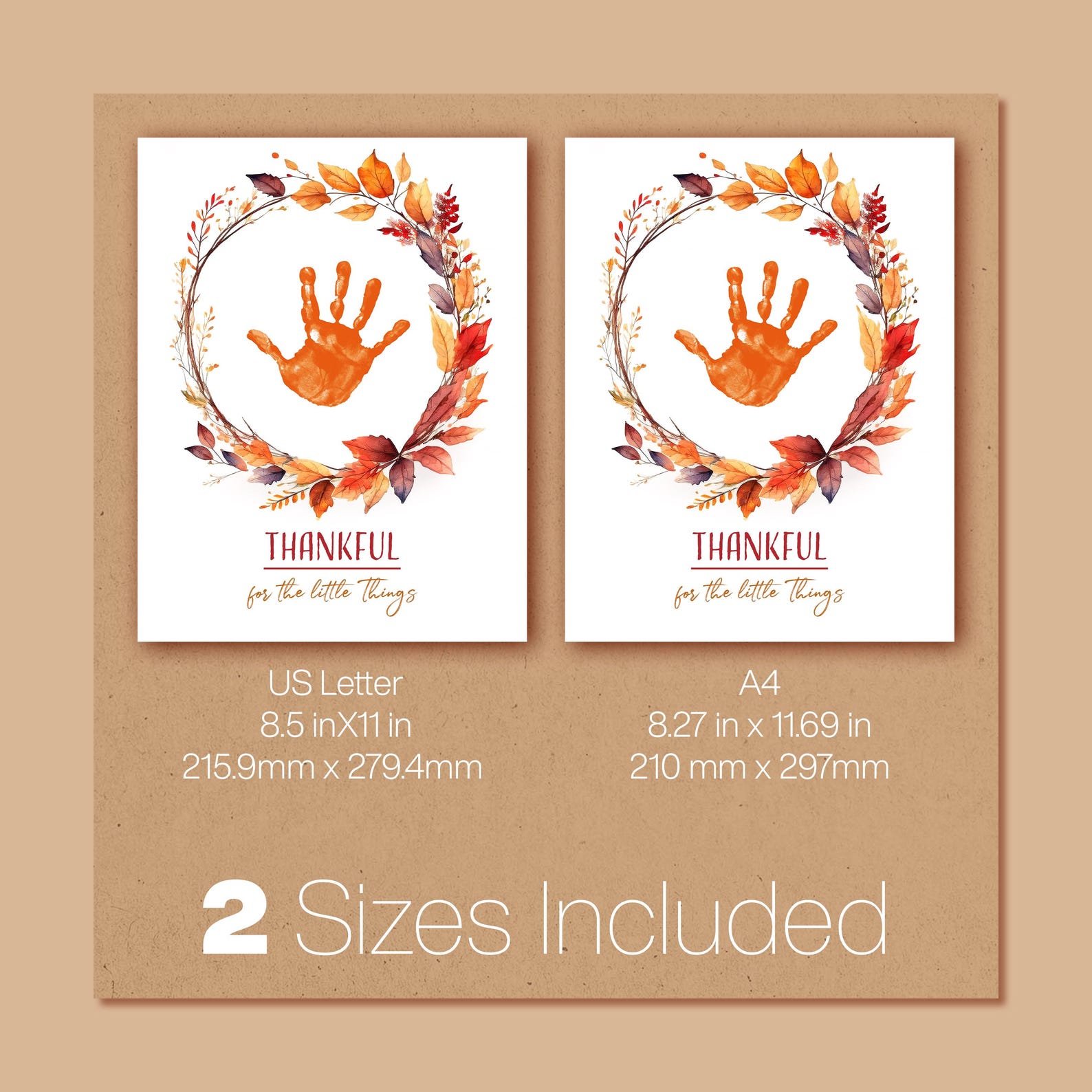 Fall Handprint Wreath Craft: Thanksgiving Keepsake (digital Download ...