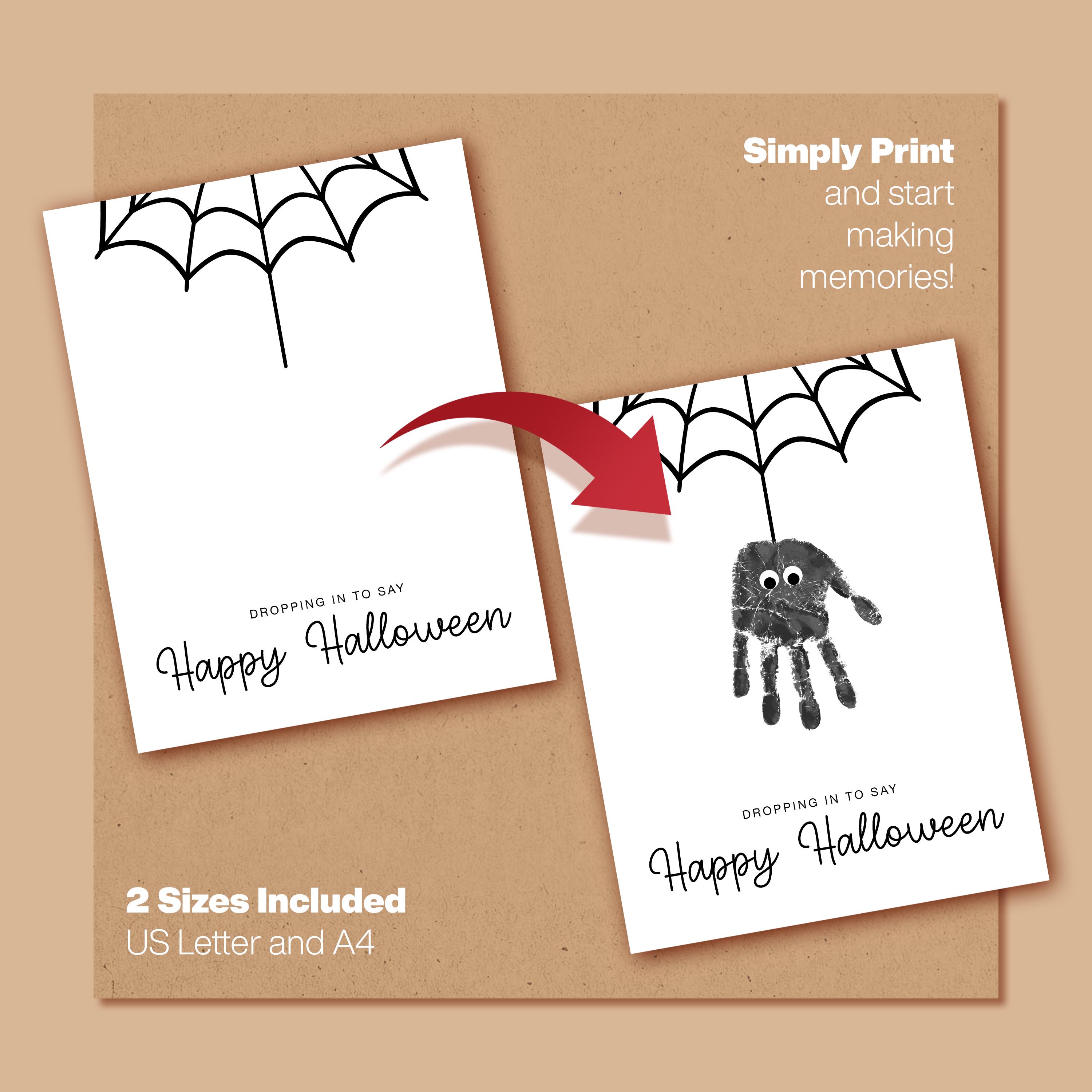 Kids Halloween Spider Handprint Craft: DIY Memory Art (digital Download ...