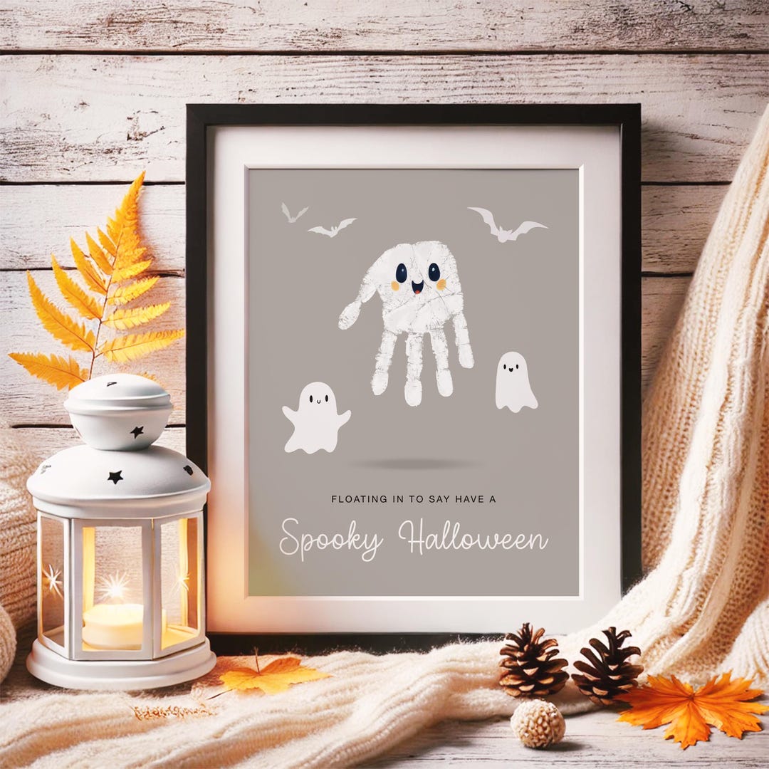 Kids Halloween Ghost Handprint Craft: DIY Memory Art (digital Download ...