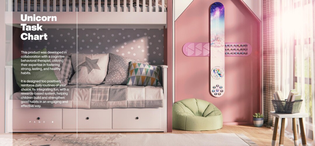 Hideaway DIY Unicorn Task Chart - Dry Erace & Velcro - Build Plans - Etsy