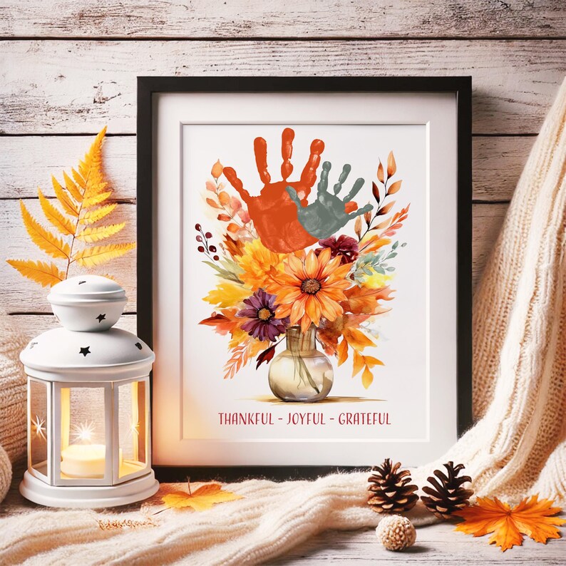 Fall Handprint Flower Craft: Thanksgiving Keepsake (digital Download ...