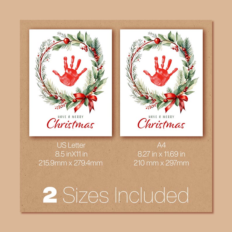 Christmas Wreath Handprint Craft: Christmas & Holiday Keepsake (digital ...