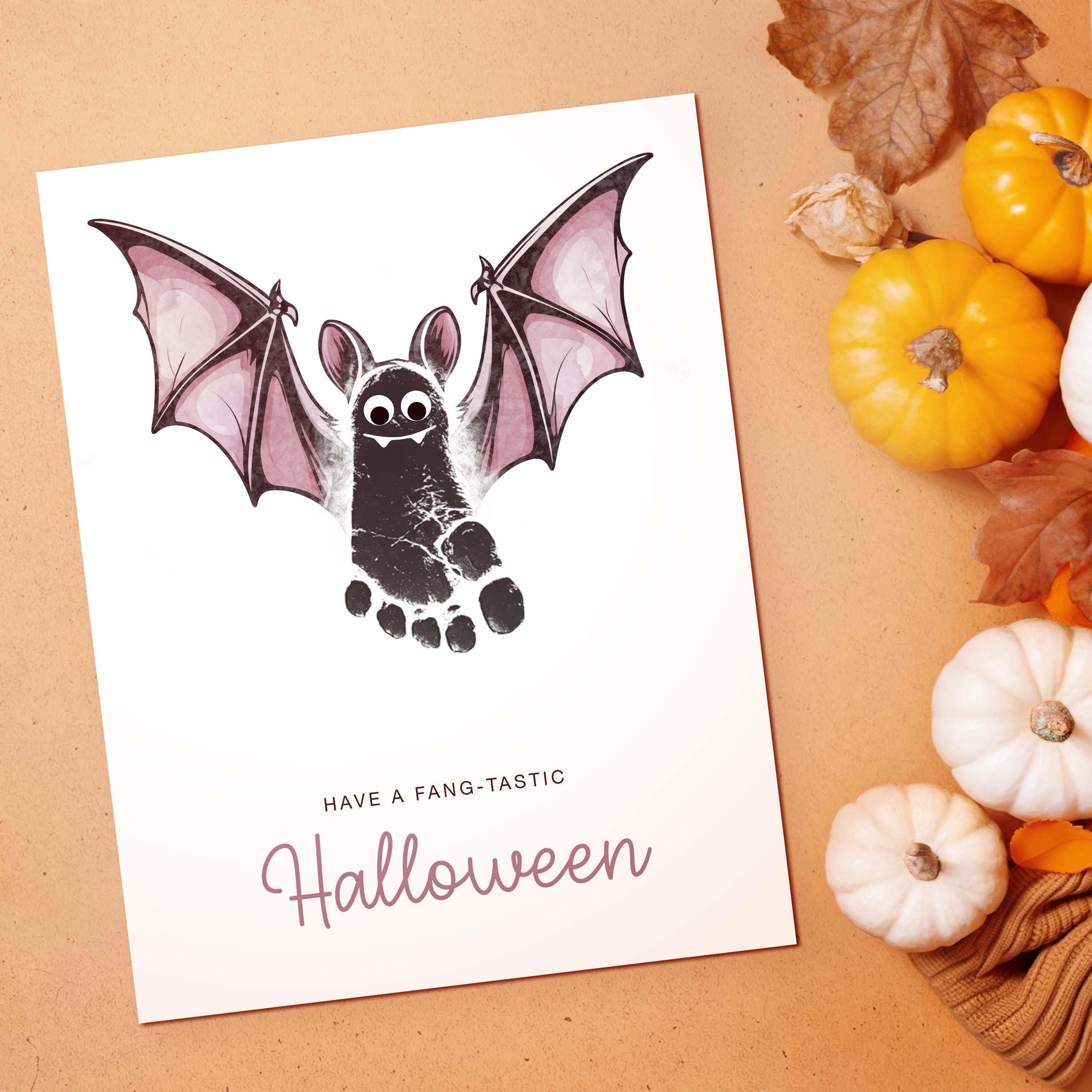 Halloween Bat Footprint Art: DIY Kids Project (digital Download) - Etsy