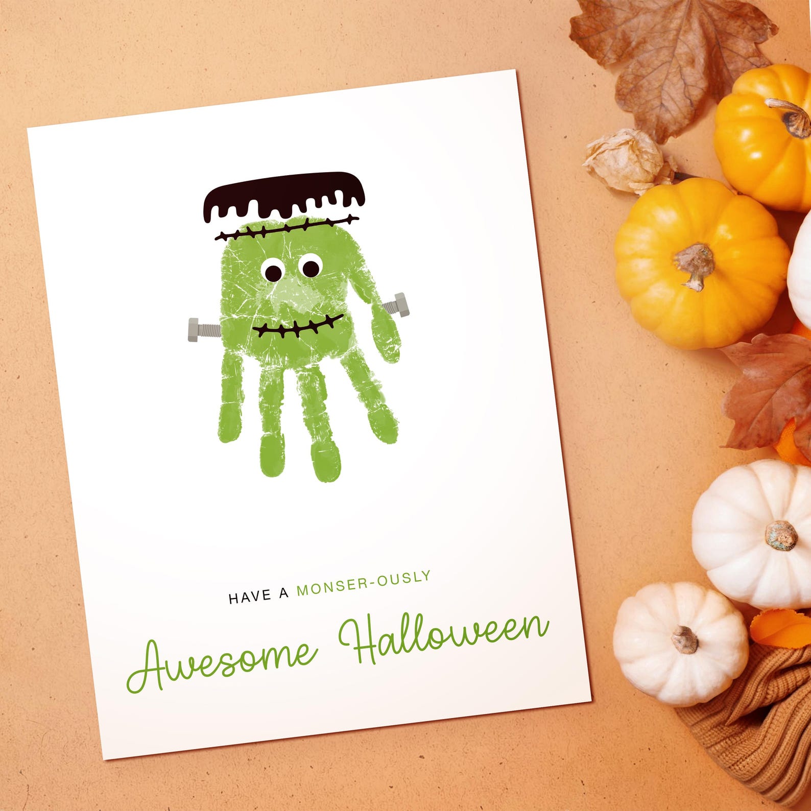 Frankenstein Handprint Art: DIY Kids Halloween Craft (digital Download ...