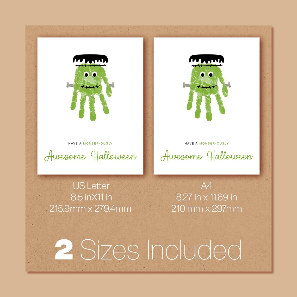 Frankenstein Handprint Art: DIY Kids Halloween Craft (digital Download ...