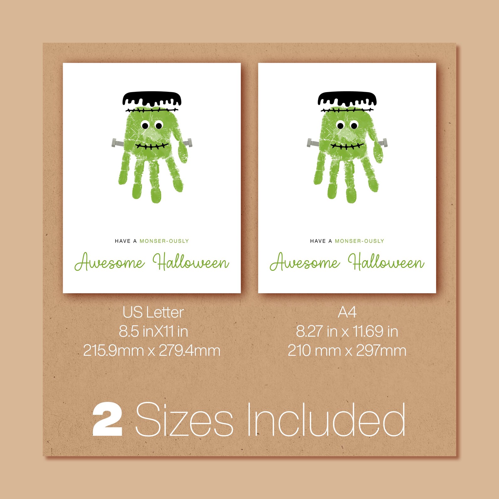 Frankenstein Handprint Art: DIY Kids Halloween Craft (digital Download ...