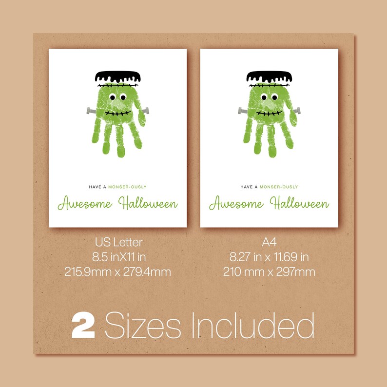 Frankenstein Handprint Art: DIY Kids Halloween Craft (digital Download ...