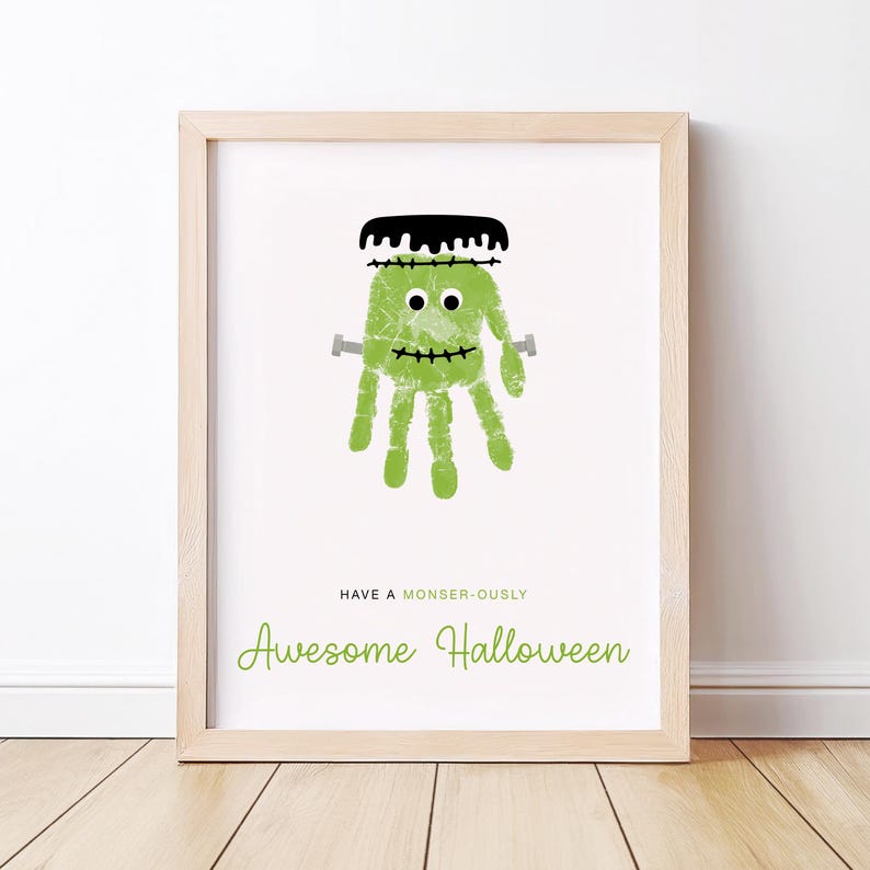 Frankenstein Handprint Art: DIY Kids Halloween Craft (digital Download ...