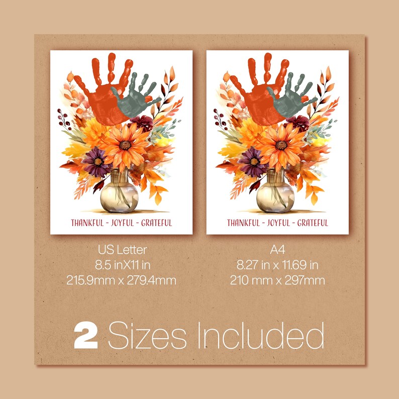 Fall Handprint Flower Craft: Thanksgiving Keepsake (digital Download ...