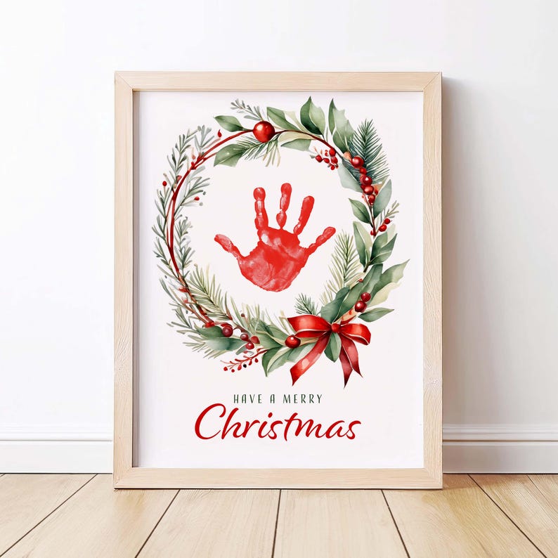 Christmas Wreath Handprint Craft: Christmas & Holiday Keepsake (digital ...
