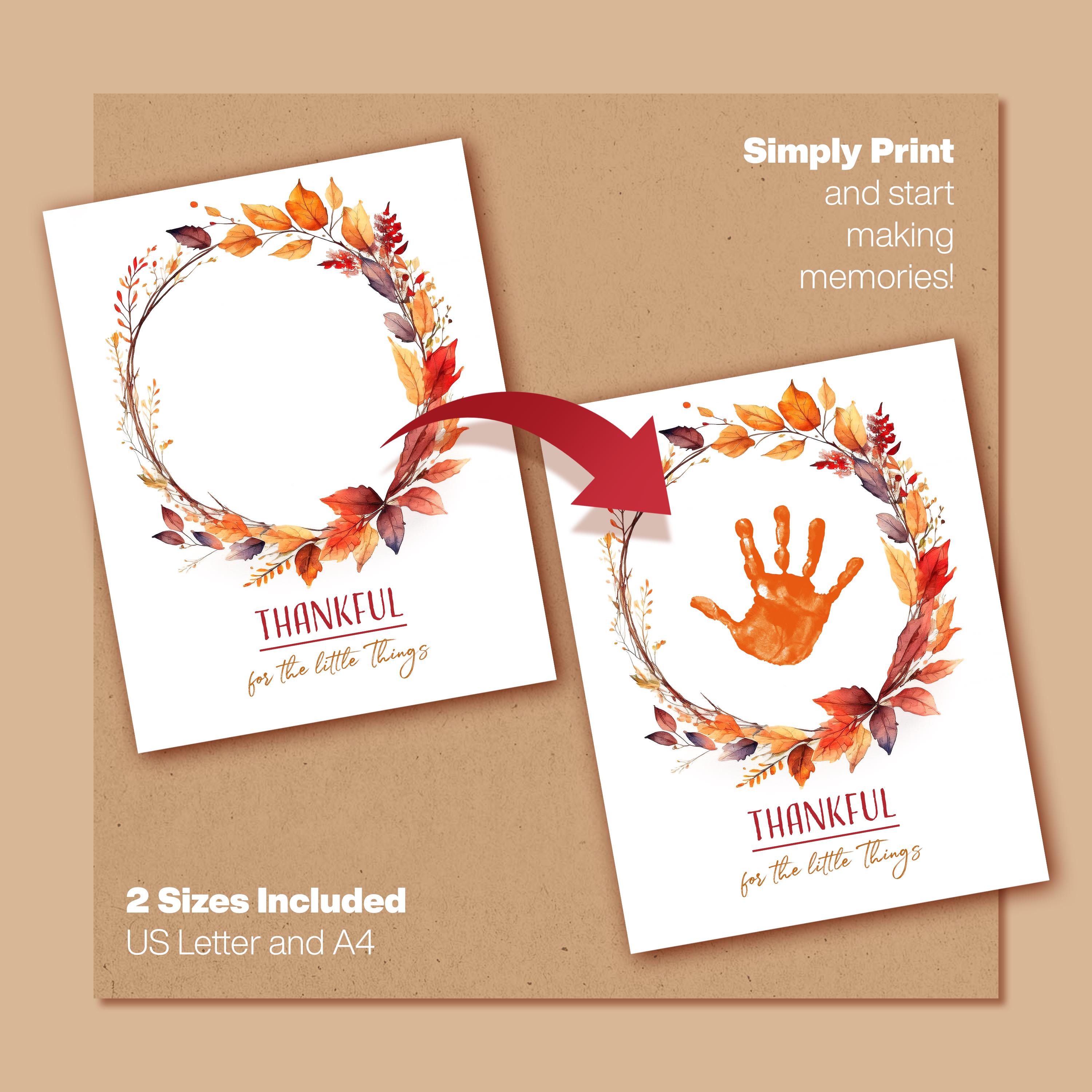 Fall Handprint Wreath Craft: Thanksgiving Keepsake (digital Download ...