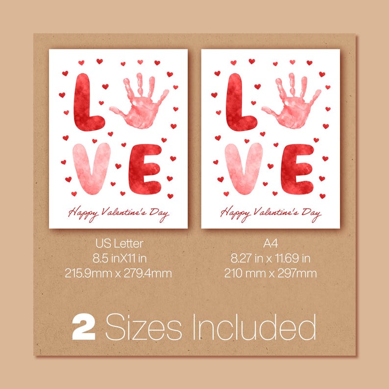 Valentine's Day LOVE Handprint Craft: Keepsake (digital Download) - Etsy