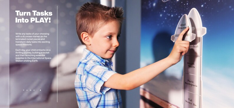 DIY Rocket Task Chart - Dry Erace & Velcro - Build Plans - Etsy