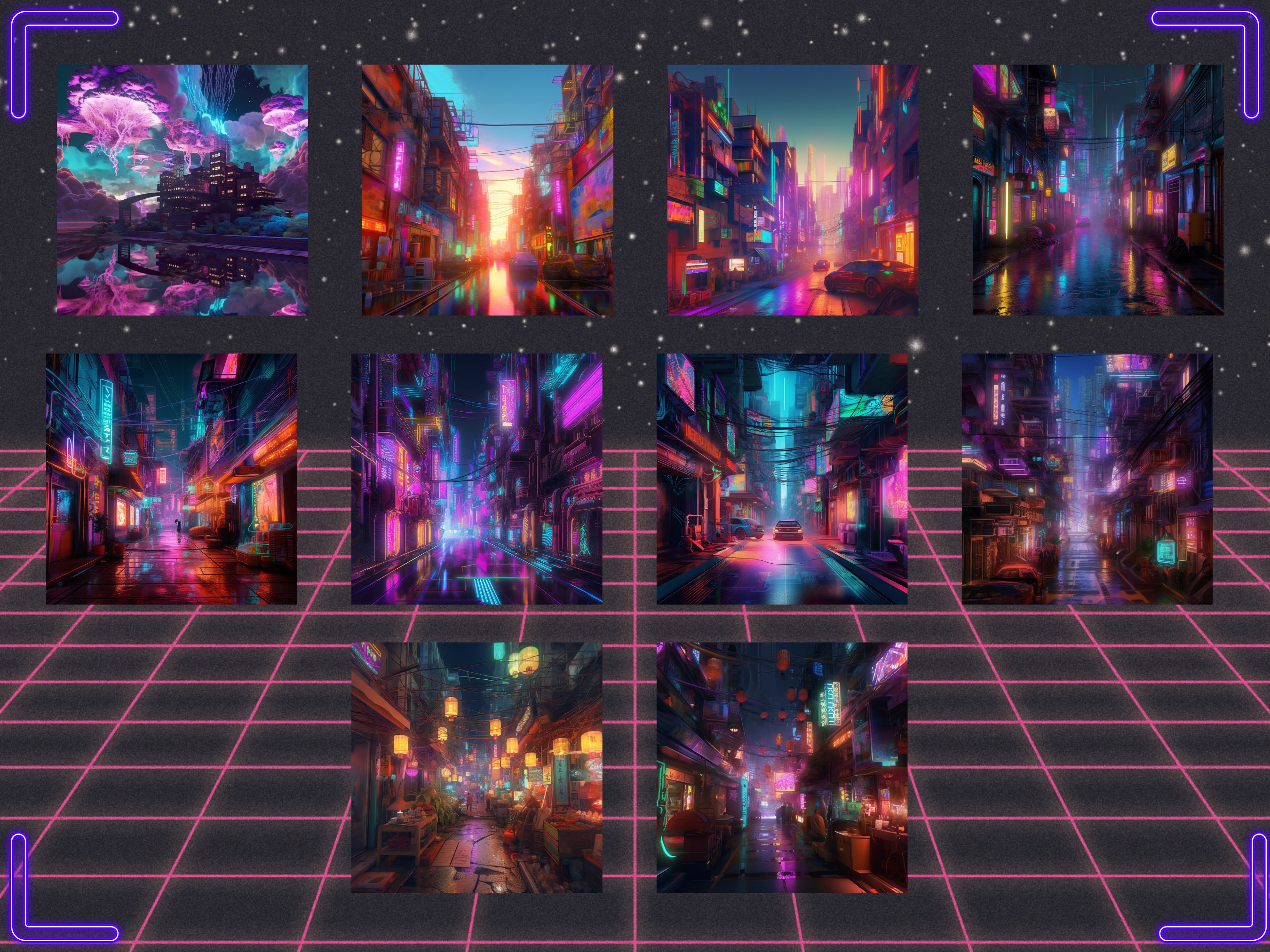 Cyberpunk Digital Backgrounds - 20 Psychedelic Cityscape Digital ...