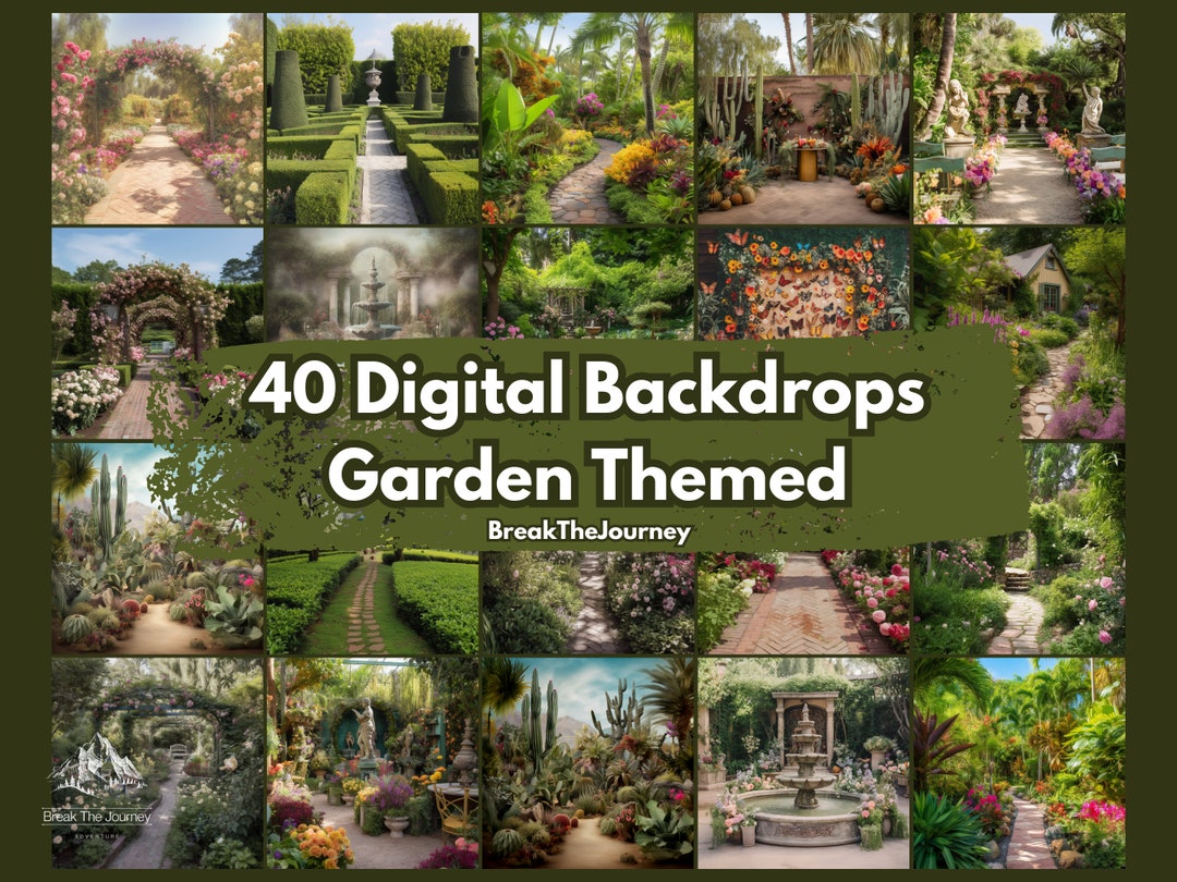 40 Stunning Garden-themed Photography Backdrops for Digital Download | High-quality and Highly ...