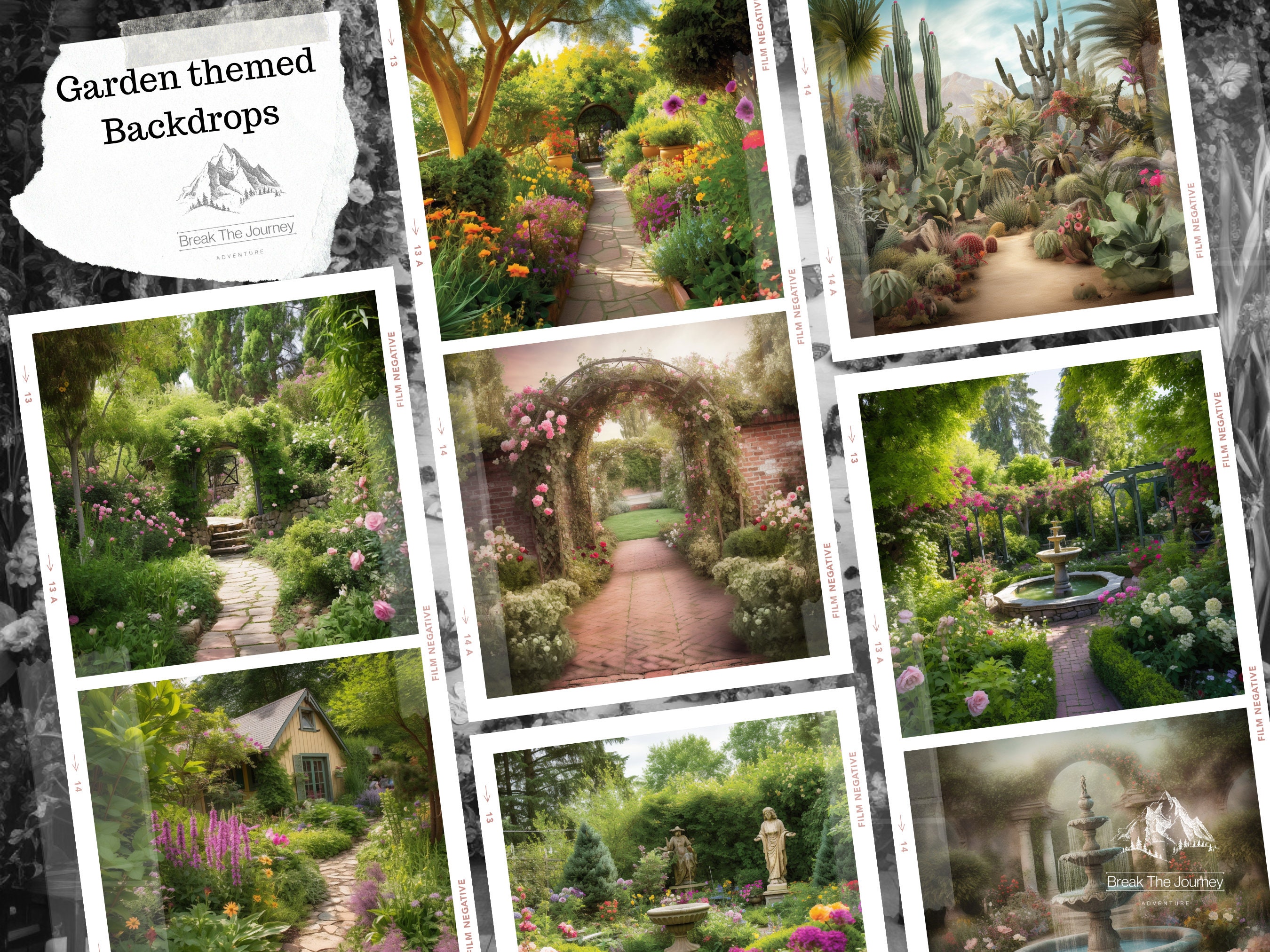 40 Stunning Garden-themed Photography Backdrops for Digital Download ...