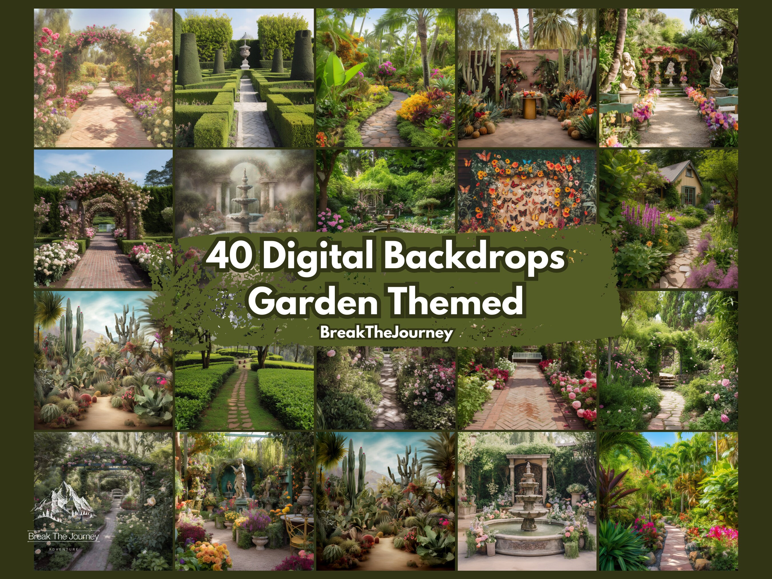 40 Stunning Garden-themed Photography Backdrops for Digital Download ...