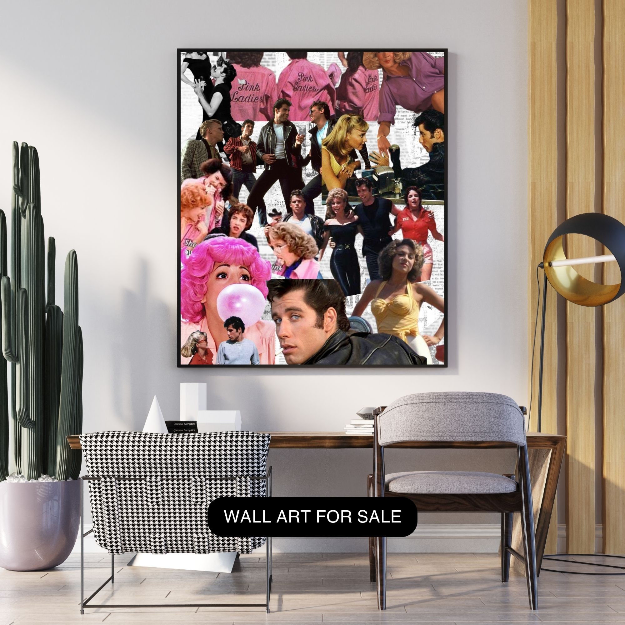 Grease Movie Poster Art Print: Retro Film Collage (digital Download) - Etsy