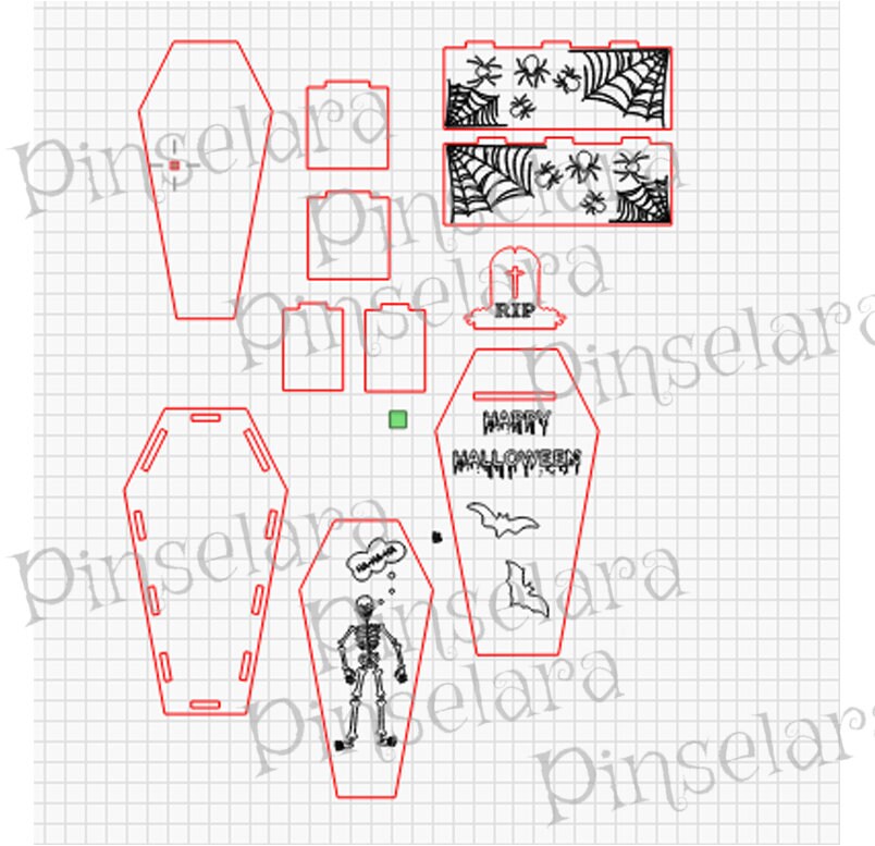 Laser Cut File, Halloween Coffin 15 Cm, Garden Decoration, Halloween ...