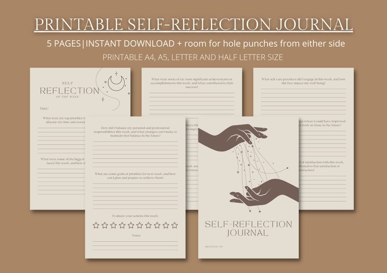 Printable Self-reflection Weekly Planner, Self-reflection Journal ...